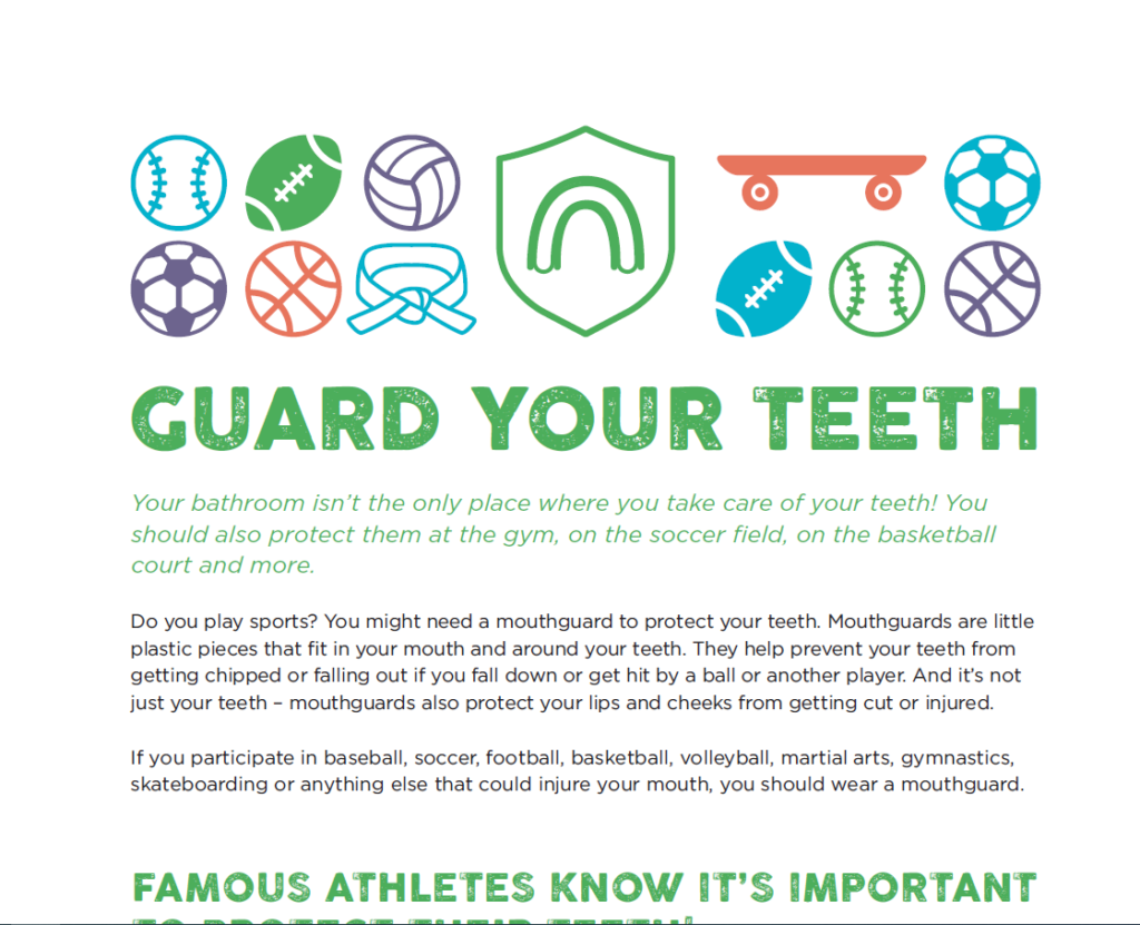 Mouth Safety: Handouts and Worksheets - Healthy Smile Learning