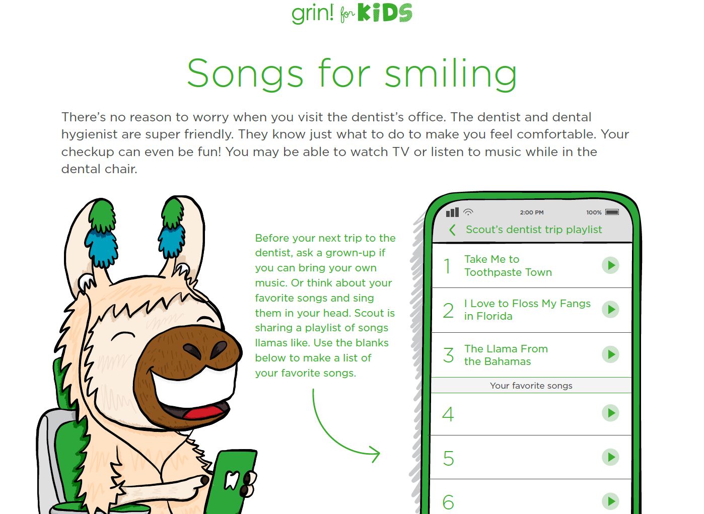 Going to the Dentist: Handouts and Worksheets - Healthy Smile Learning