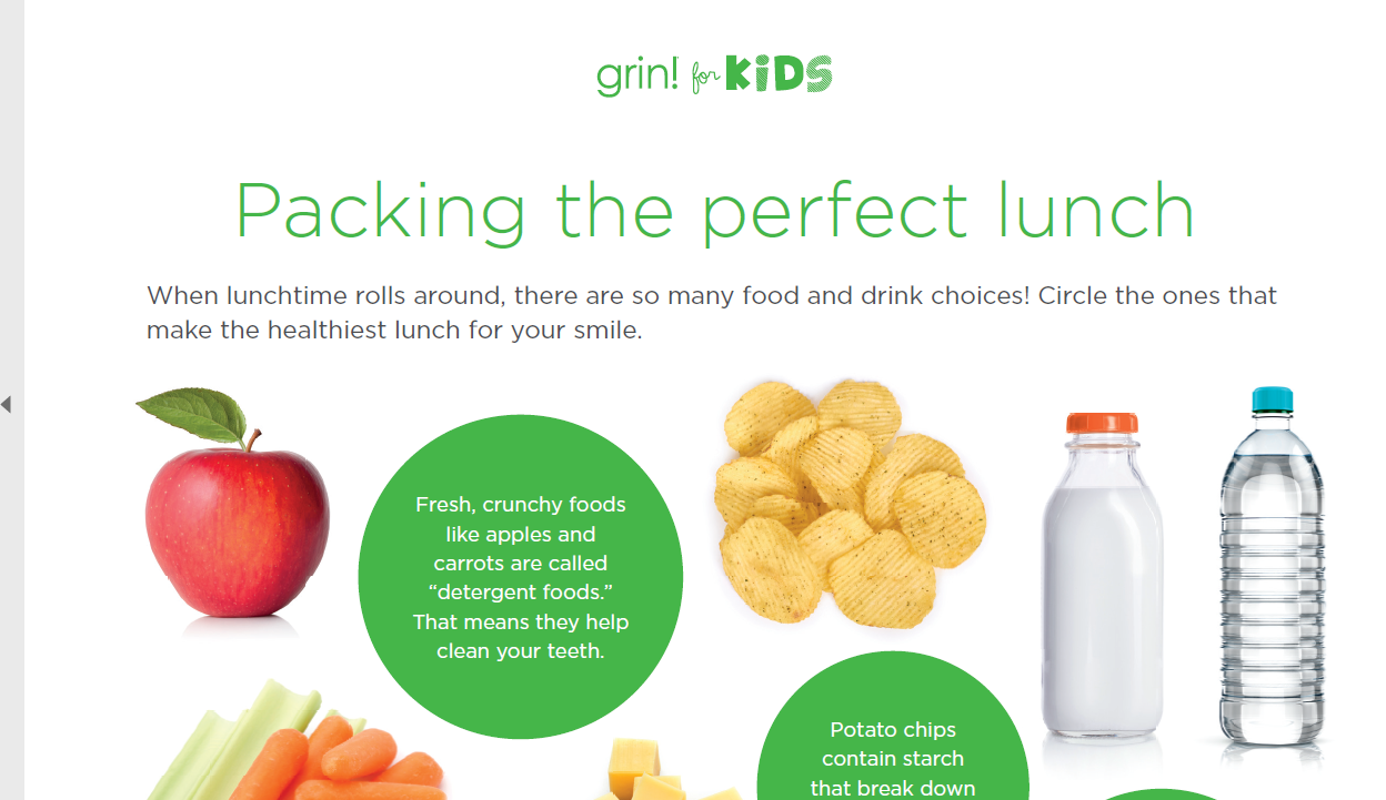 Nutrition and Your Smile : Handouts and Worksheets - Healthy Smile Learning