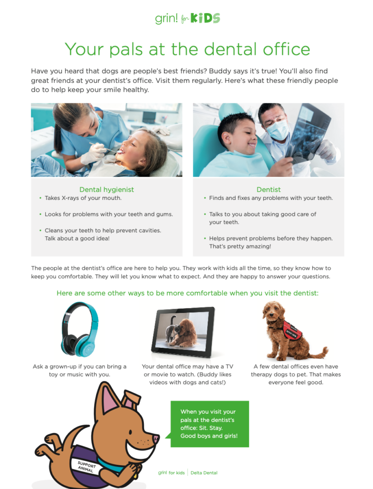Going to the Dentist: Handouts and Worksheets - Healthy Smile Learning